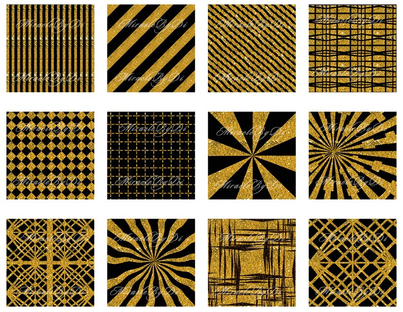 Black and Gold Digital Paper - Etsy