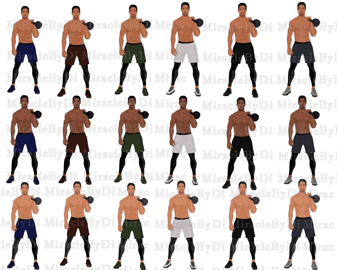 Fitness Men Clipart,sports Clip Art,fashion Men Illustration,fitness ...