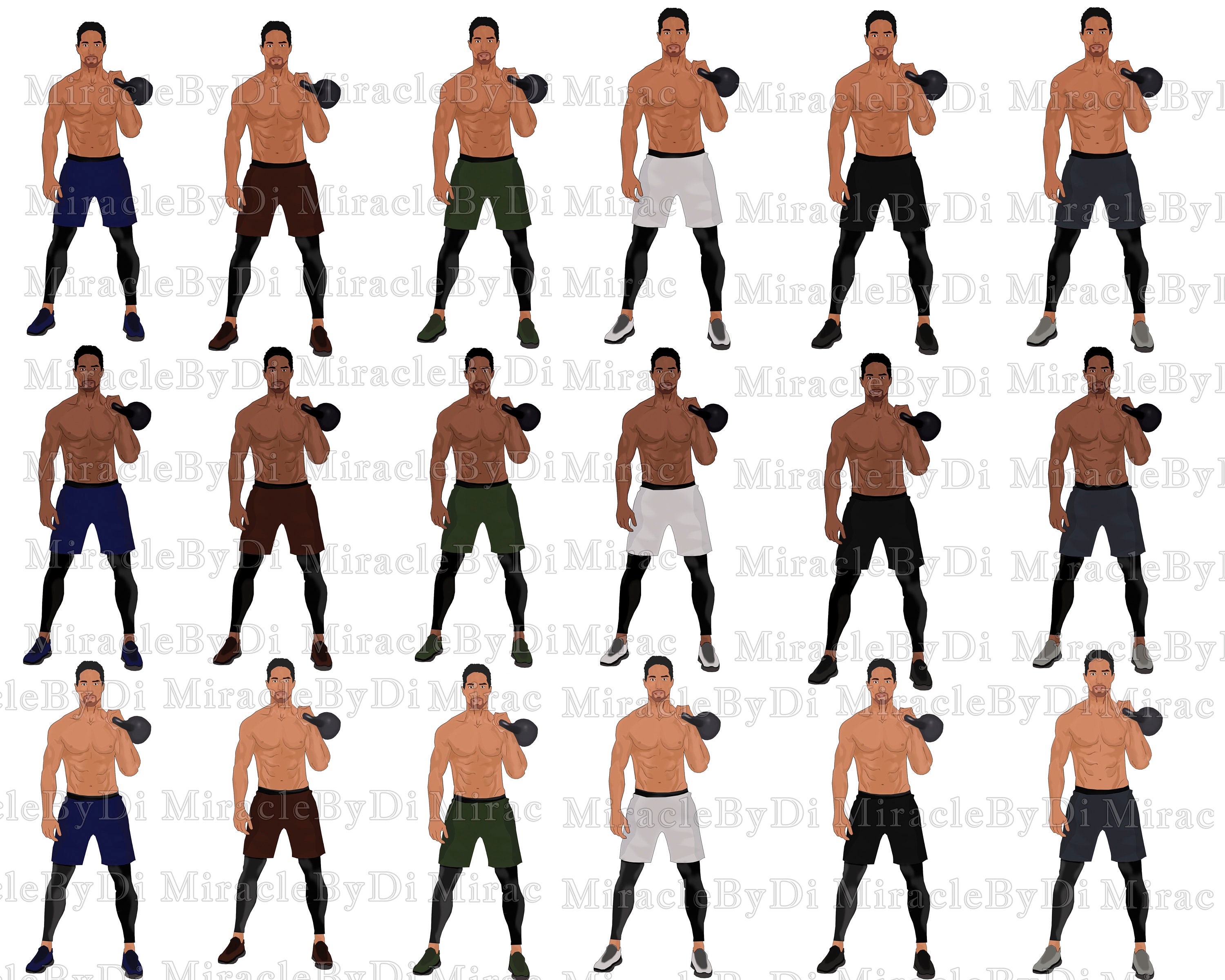 Fitness Men Clipart,sports Clip Art,fashion Men Illustration,fitness ...