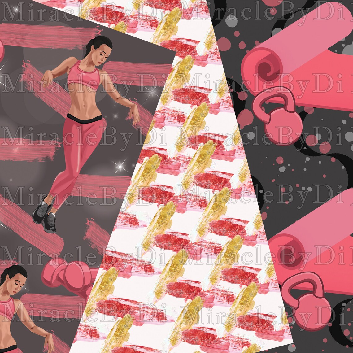 Fitness Digital Paper, Fitness Girl Digital Paper Pack Gym,gym Papers ...
