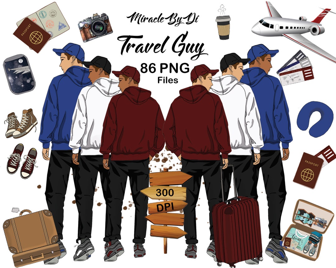 Travel Clip Art, Travel Guy,travel Planner, Adventure Clipart,vacation ...