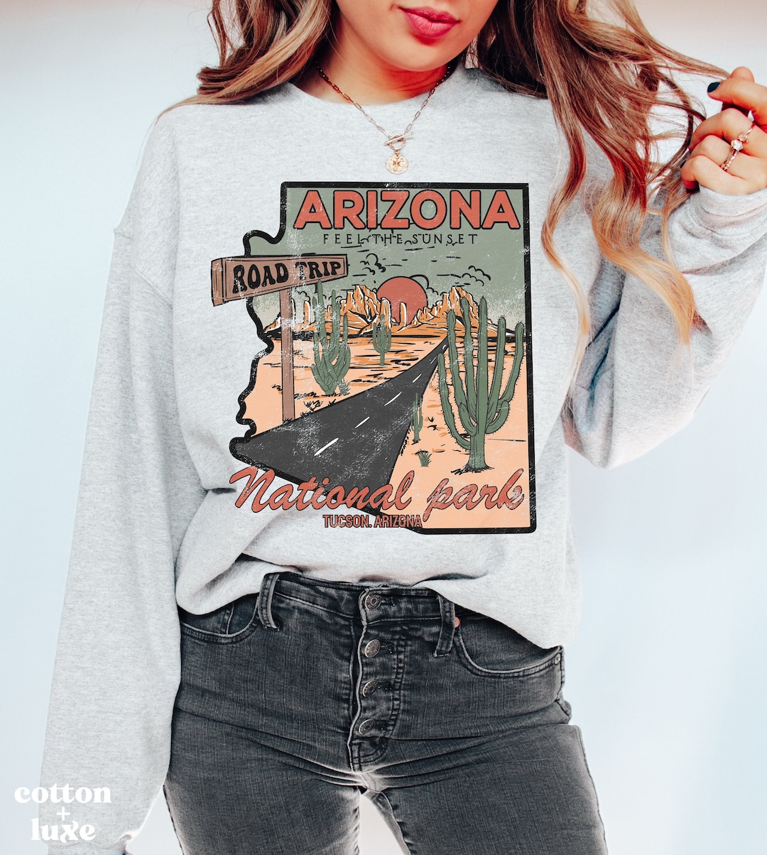 Arizona Sweatshirt | Arizona Map Sweatshirt | Arizona Desert Sweatshirt ...