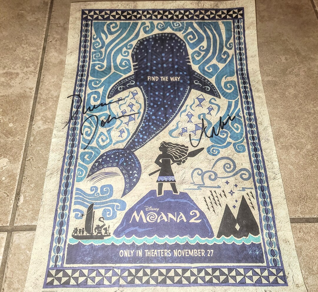 Moana 2 Dwayne Johnson Aulii Cravalho Signed Poster 13x19 - Etsy