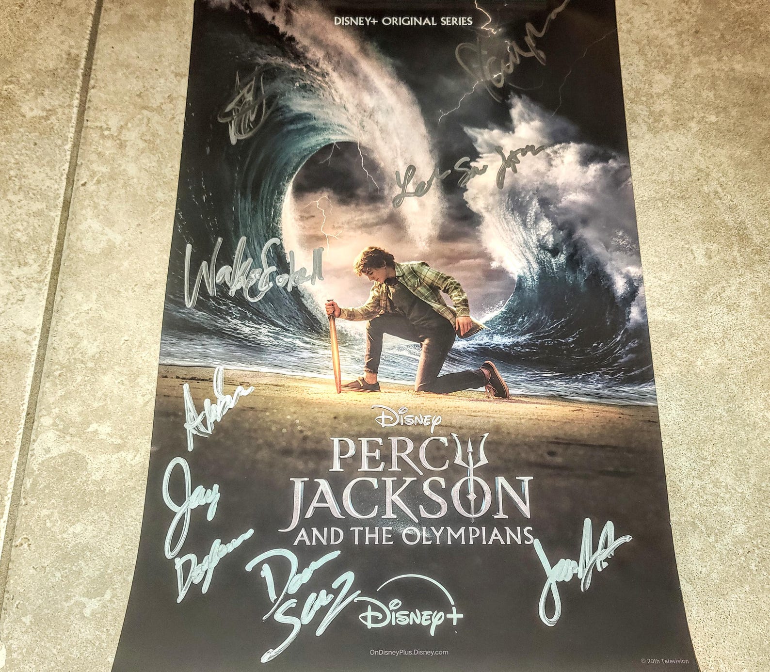 Percy Jackson Walker Scobell Leah Jeffries Aryan Simhadri Signed Poster ...