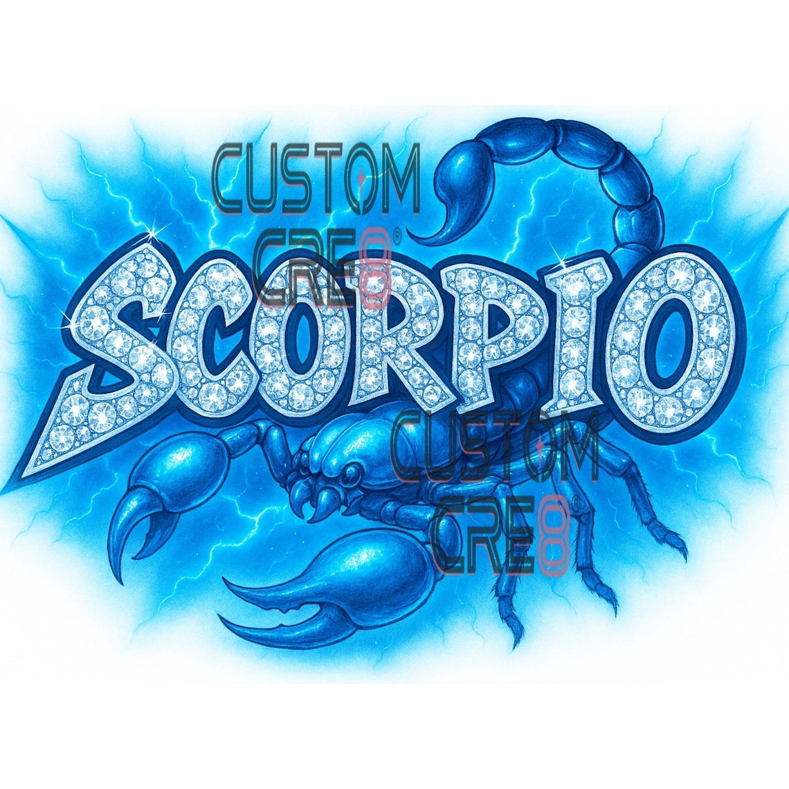 Scorpio Zodiac Chrome Graffiti Graphics: T-shirt Design (PDF Download ...