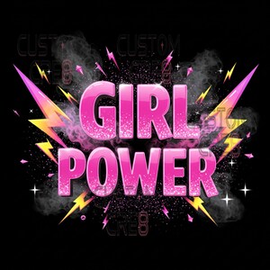 5 "girl Power" PNG Designs - for T-shirts, Tote Bags, Stickers, Wall ...