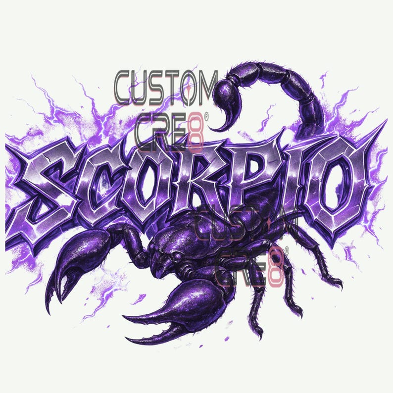 Scorpio Zodiac Chrome Graffiti Graphics: T-shirt Design (PDF Download ...
