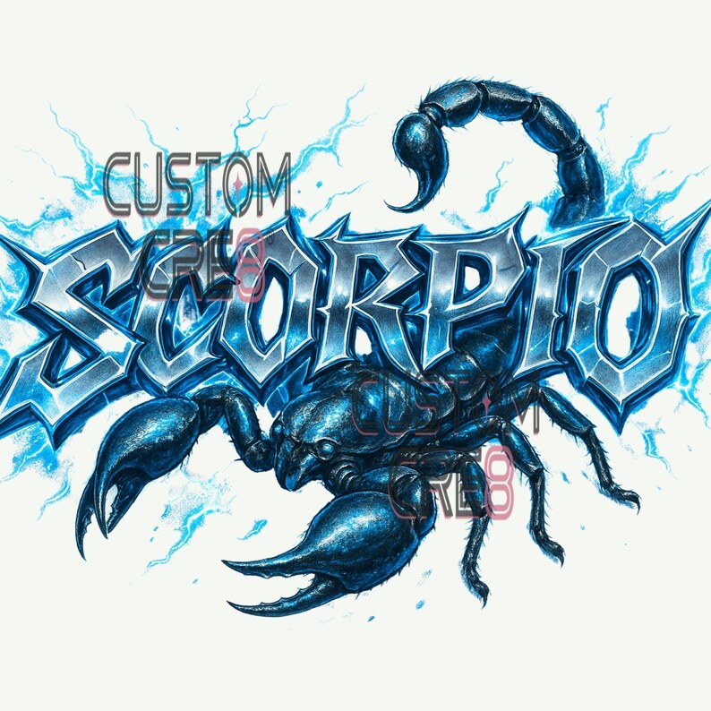 Scorpio Zodiac Chrome Graffiti Graphics: T-shirt Design (PDF Download ...
