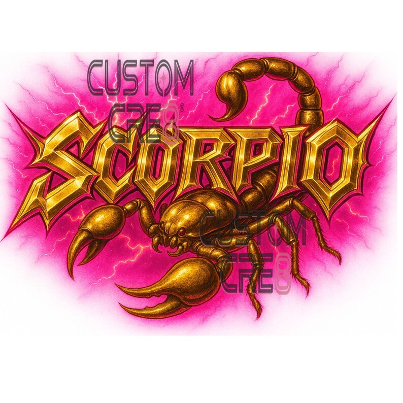 Scorpio Zodiac Chrome Graffiti Graphics: T-shirt Design (PDF Download ...