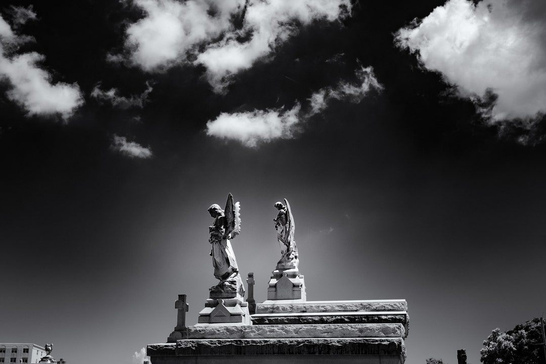 New Orleans Statue, NOLA, Tomb, Gothic, Street Black and White ...
