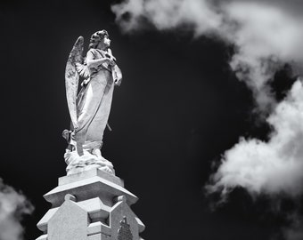New Orleans Statue NOLA Tomb Gothic Street Black and White | Etsy