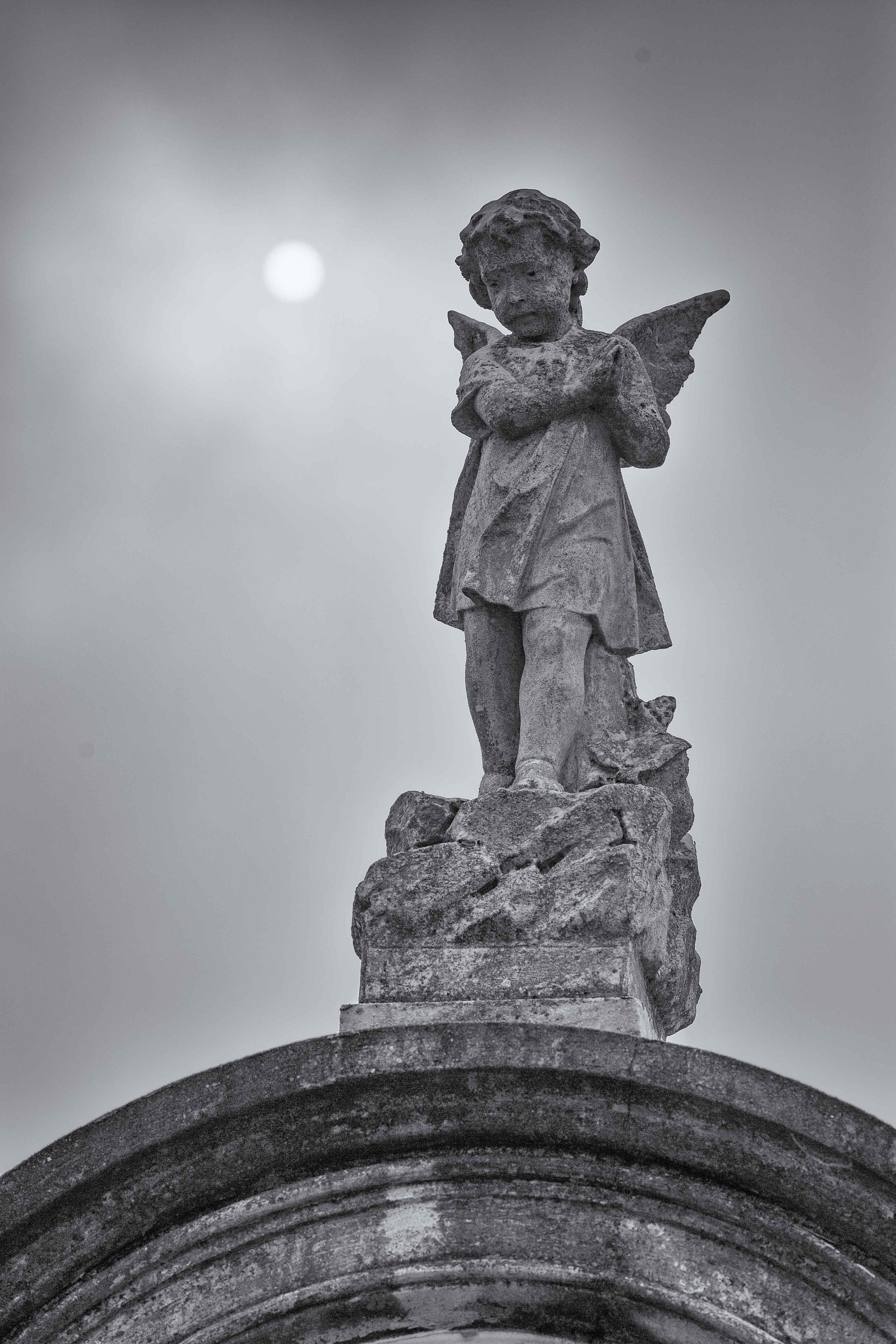 Baby Angel Watching, New Orleans Cemetery NOLA, Gothic, Street Black ...