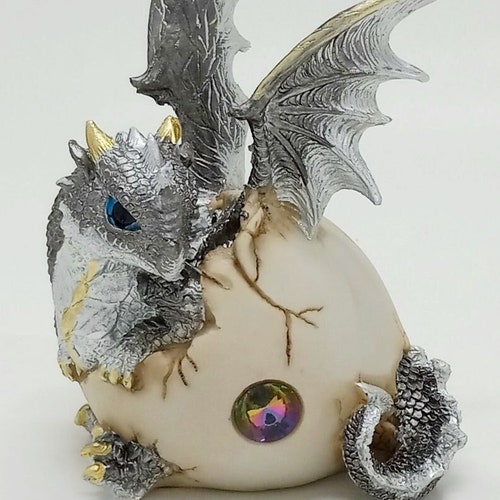 Blue and Purple Baby Dragon Hatching From an Egg Collectible - Etsy