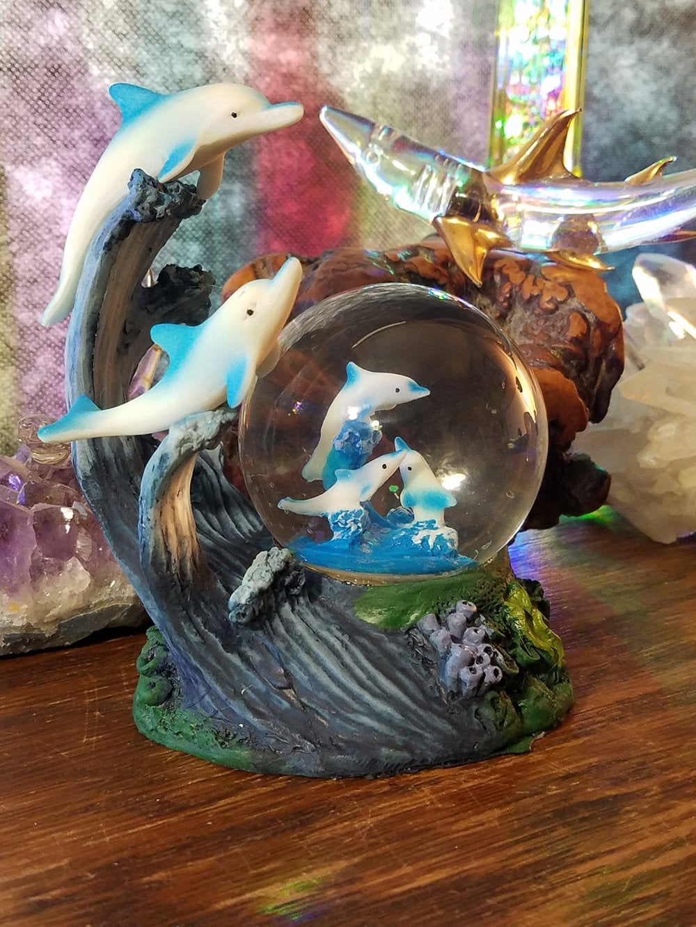 Marine Life Dolphins Figurine Snow Globe for Office or Home | Etsy
