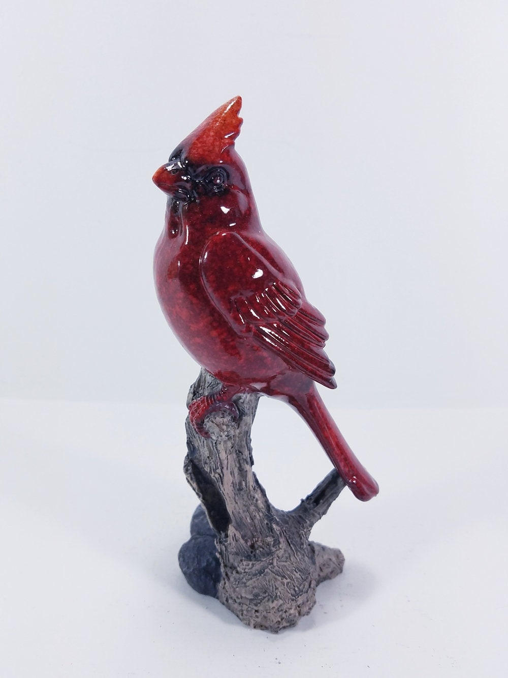 Red Cardinal Resting on a Branch Figurine Statue 54621 | Etsy