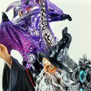 Wizard Magician Collectible Figurine Statue With Dragon - Etsy