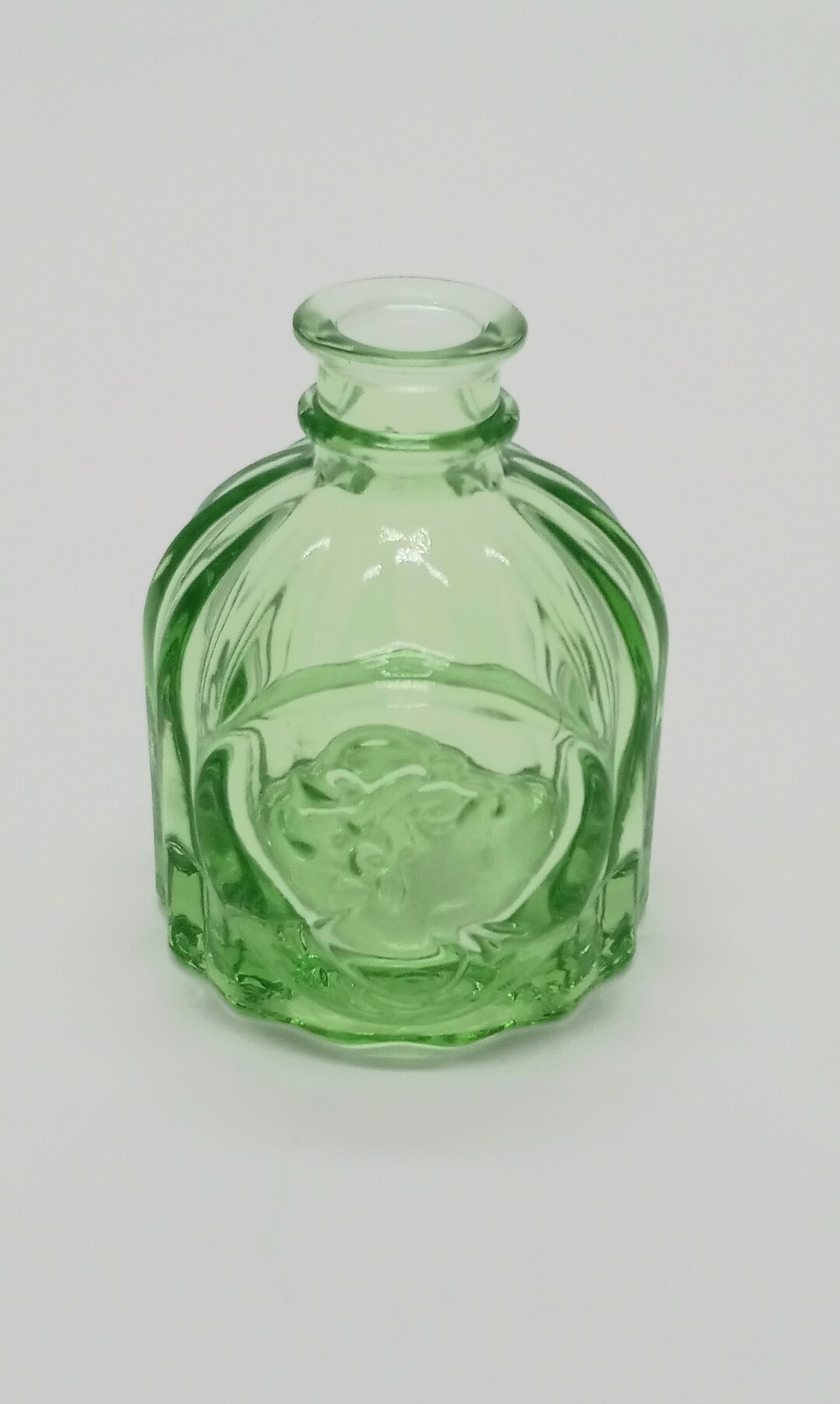 Mini Light Green Colored Glass Round Vintage Style Apothecary Jar ...