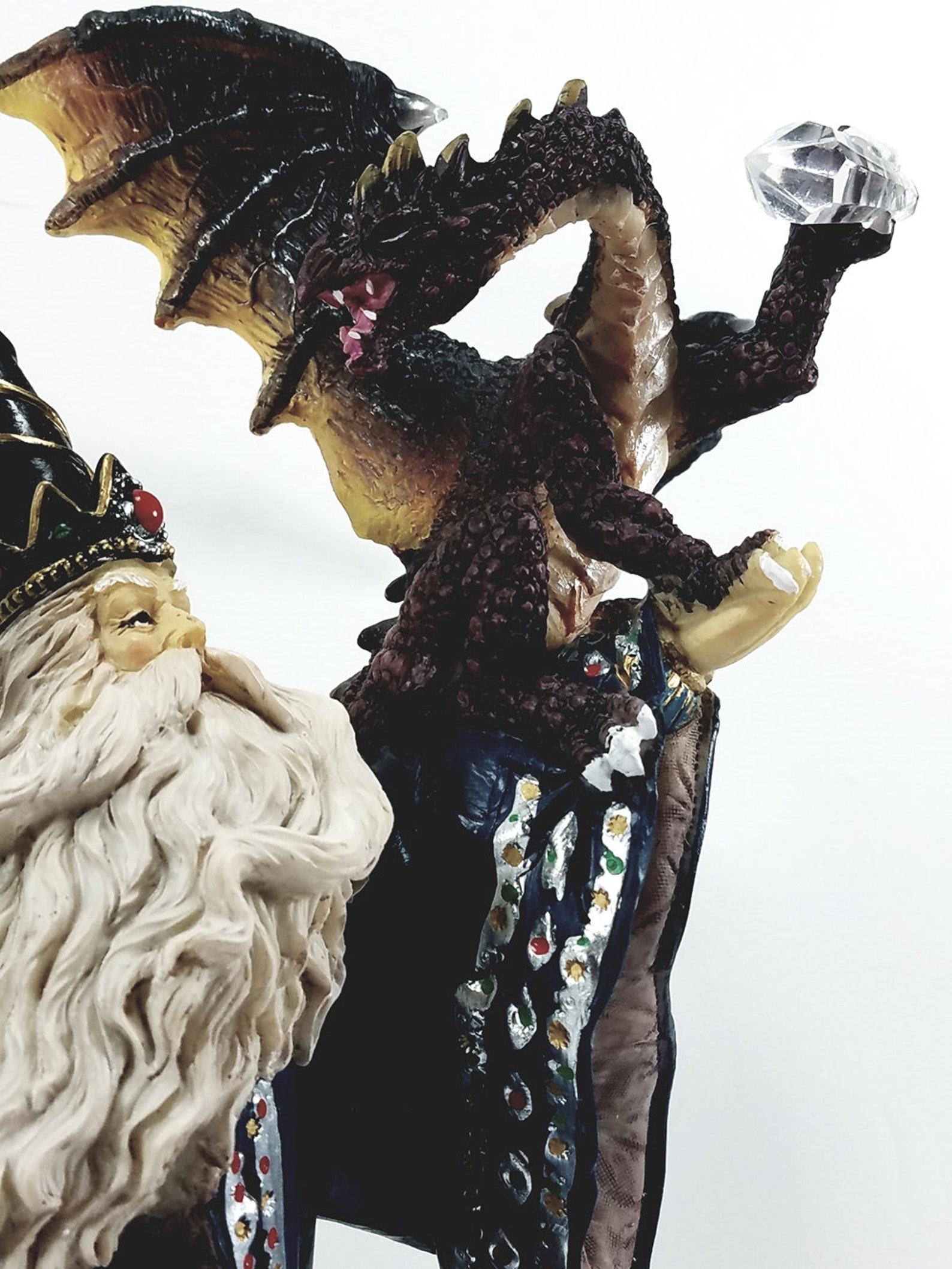 Wizard Magician Collectible Fantasy Figurine Statue With Dragon - Etsy
