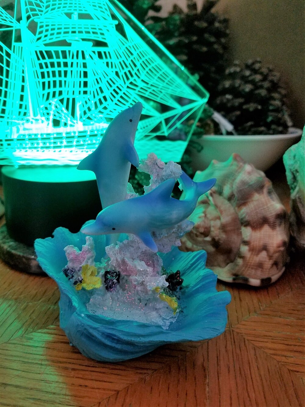 Marine Life Dolphin With Seashell Design Figure - Etsy