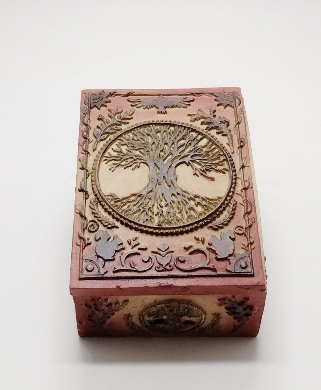 Tree of Life Trinket Box Square Shaped Jewelry Stash Box Height = 2.5in ...