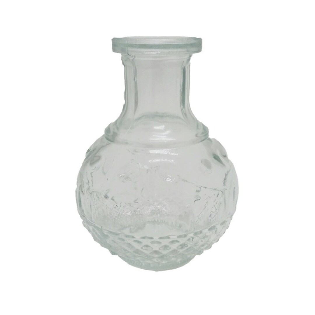 Mini Clear Glass Bulb Bottom Bud Vase With Dual-design H = 4.5 Inch in ...