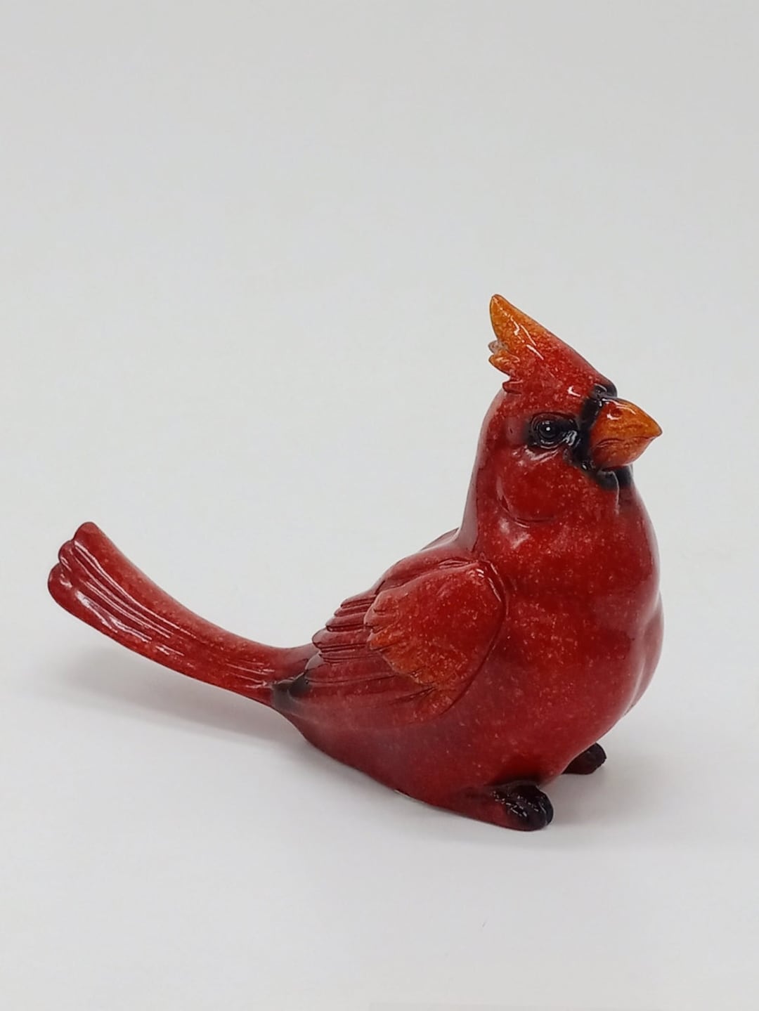 Red Cardinal Sitting on Ground Figurine Statue - Etsy
