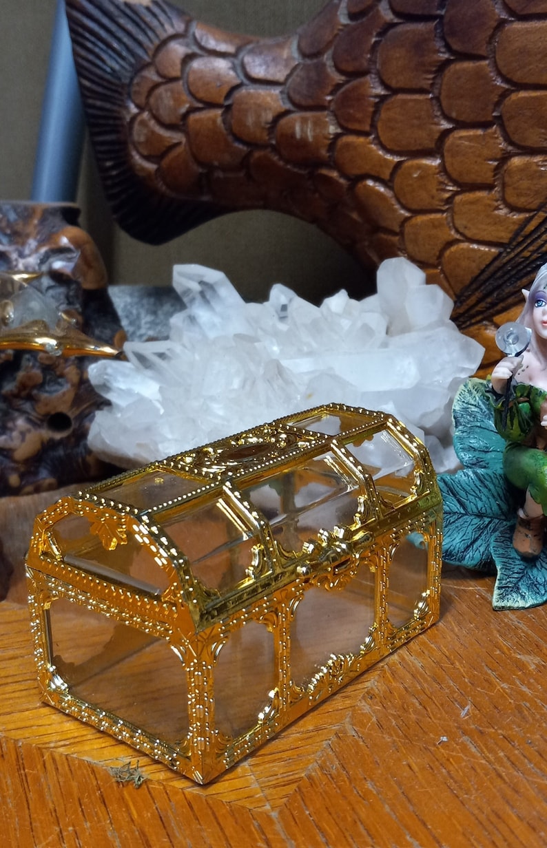 Gold Treasure Chest Trinket Box: Small Decorative Storage - Etsy