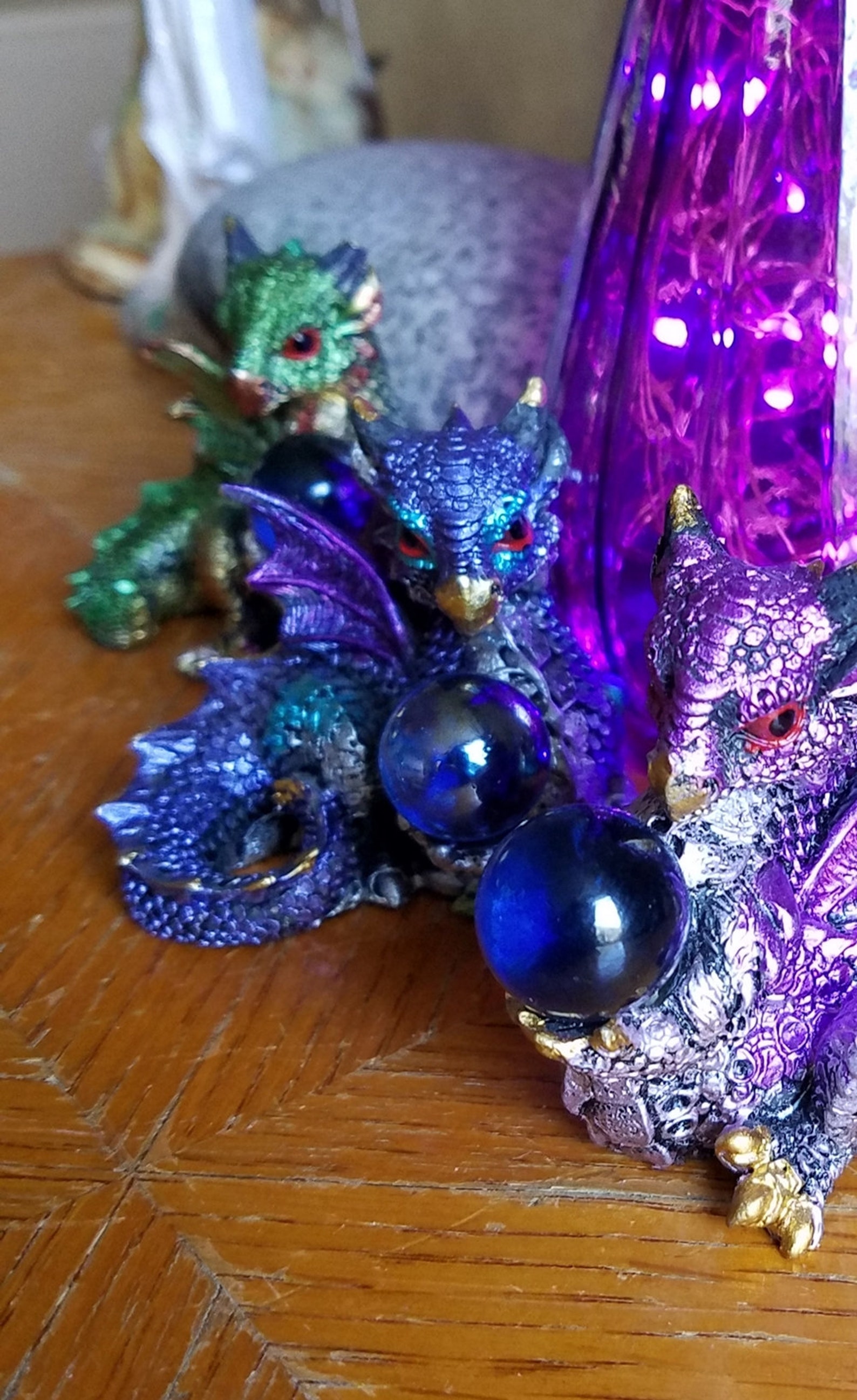 Medieval Multi Color Mini Dragon Figurine Set of 4 With - Etsy