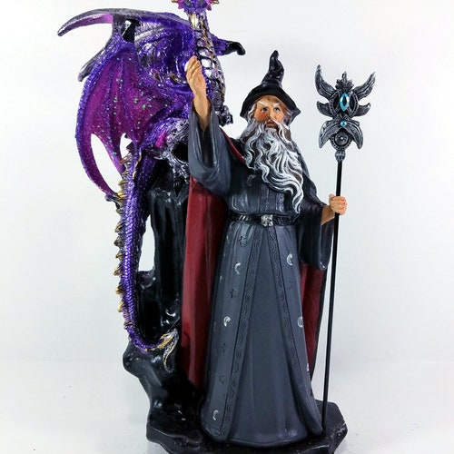 Wizard Dragon Trainer With Dragon Collectible Fantasy Figurine - Etsy