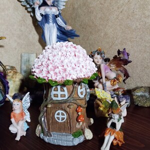 Pink Flower Mini Fairy Garden Treehouse / Height 4.75 Inches - Etsy