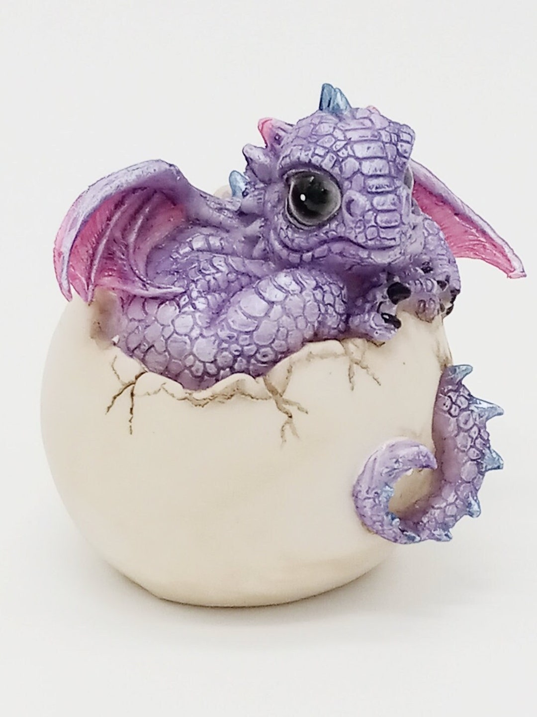Purple Baby Dragon Hatching From an Egg Collectible Figurine / Height 3 ...