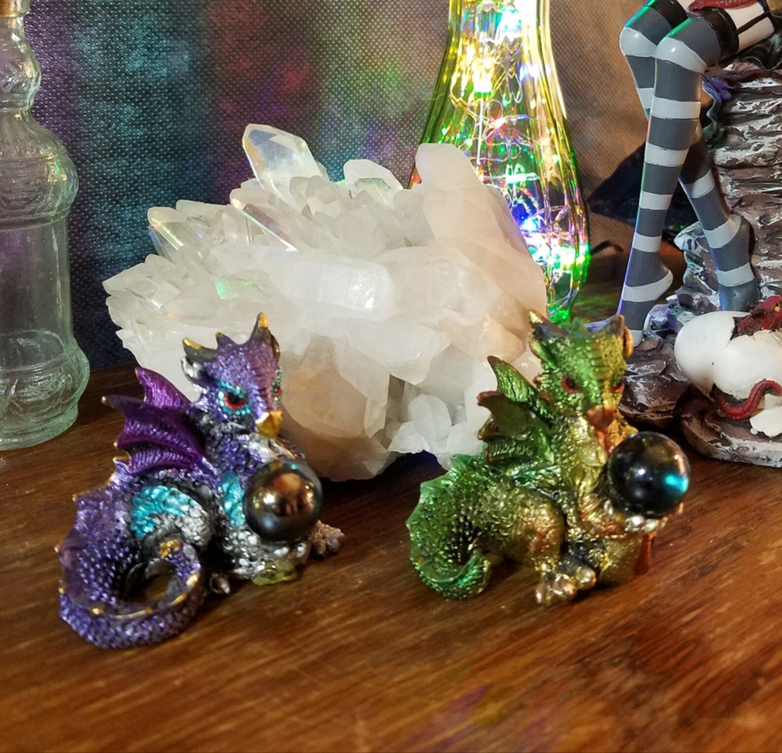 Medieval Multi Color Mini Dragon Figurine Set of 4 With | Etsy