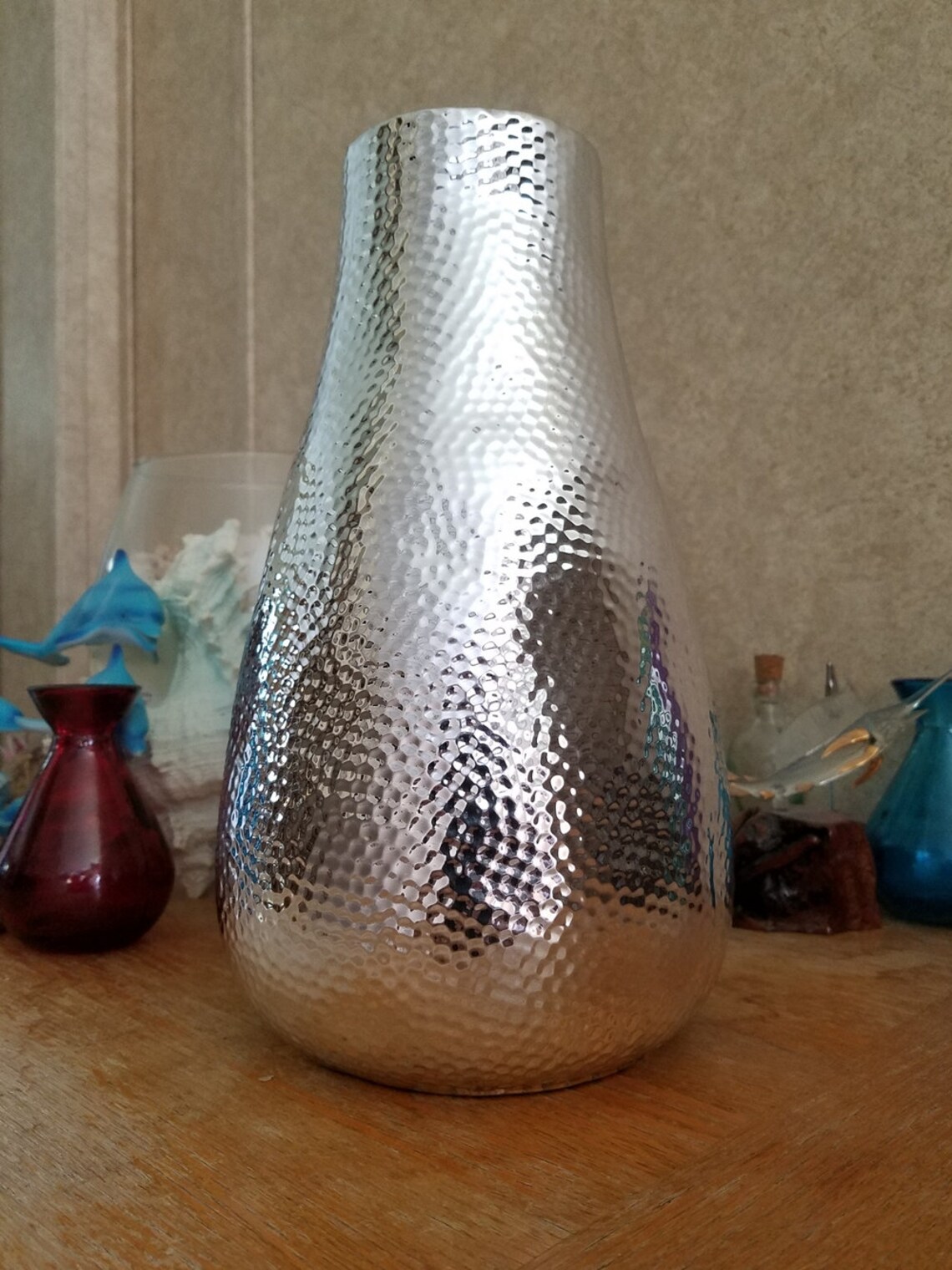 Silver Metallic Ceramic Vase Decorative Flowers and Home Decor | Etsy