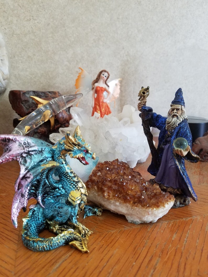 Wizard Dragon Trainer With Dragon Collectible Fantasy Figurine Mini ...