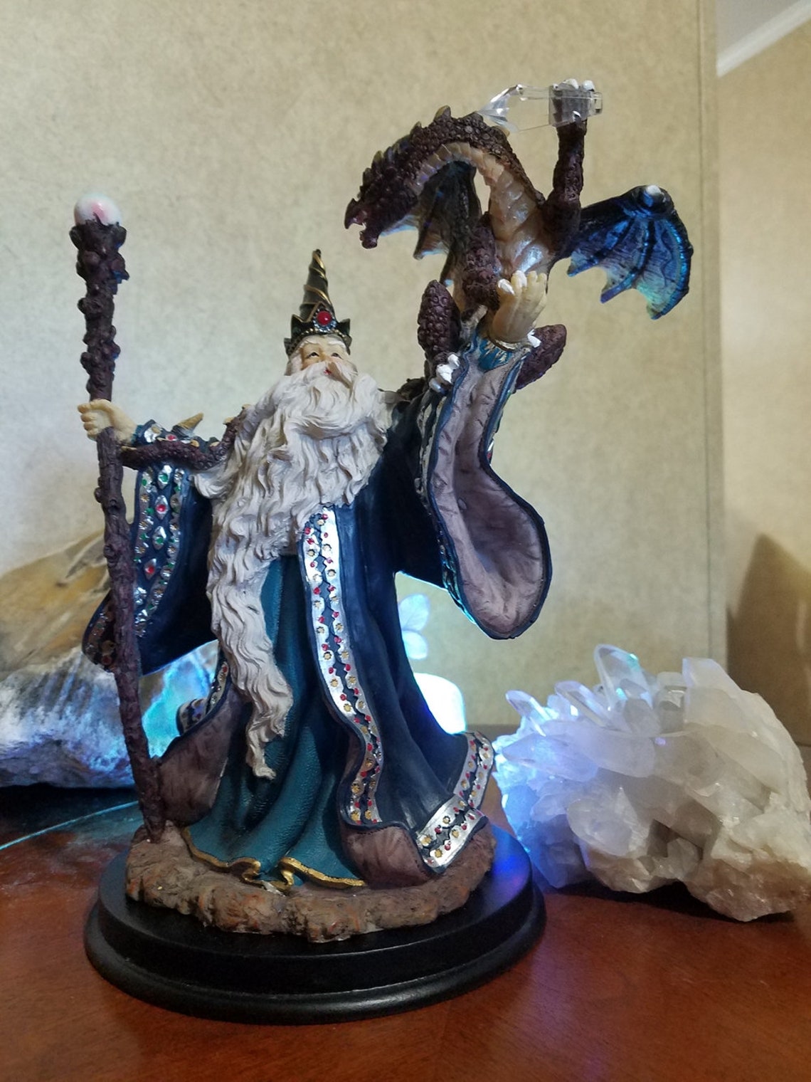 Wizard Magician Collectible Fantasy Figurine Statue With - Etsy