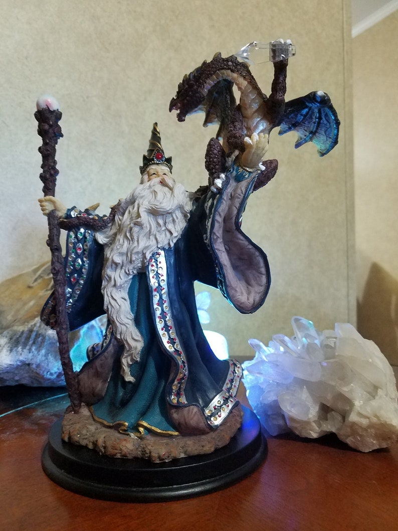 Wizard Magician Collectible Fantasy Figurine Statue With - Etsy