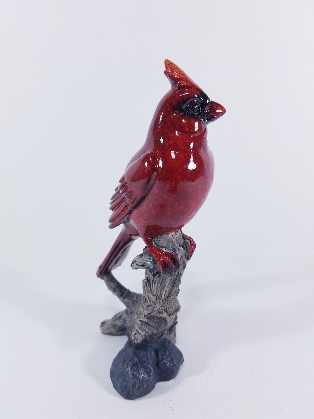 Red Cardinal Resting on a Branch Figurine Statue 54621 | Etsy