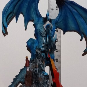 Blue Dragon Breathing Fire on Castle Multi-color LED Collectible ...