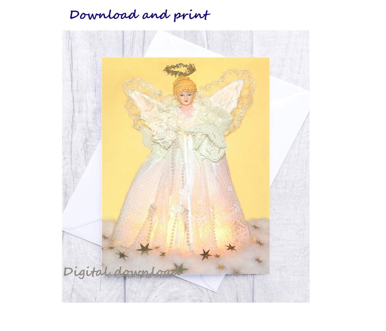 Printable Angel Greeting Card, Angel Poem, Birthday Card, Digital ...
