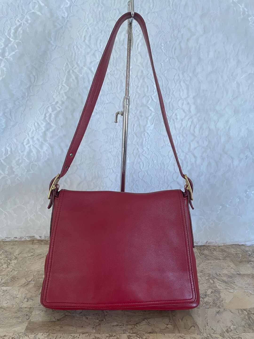 Vintage Coach Bag Retro 1990s Legacy West 9828 Red Genuine Leather ...