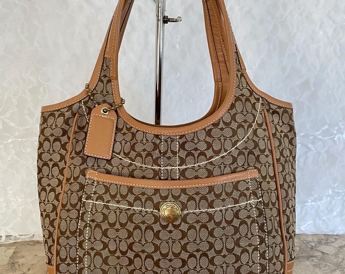 Coach Women's Ergo Canvas and Leather Handbag Vintage Hobo Tote Bag ...