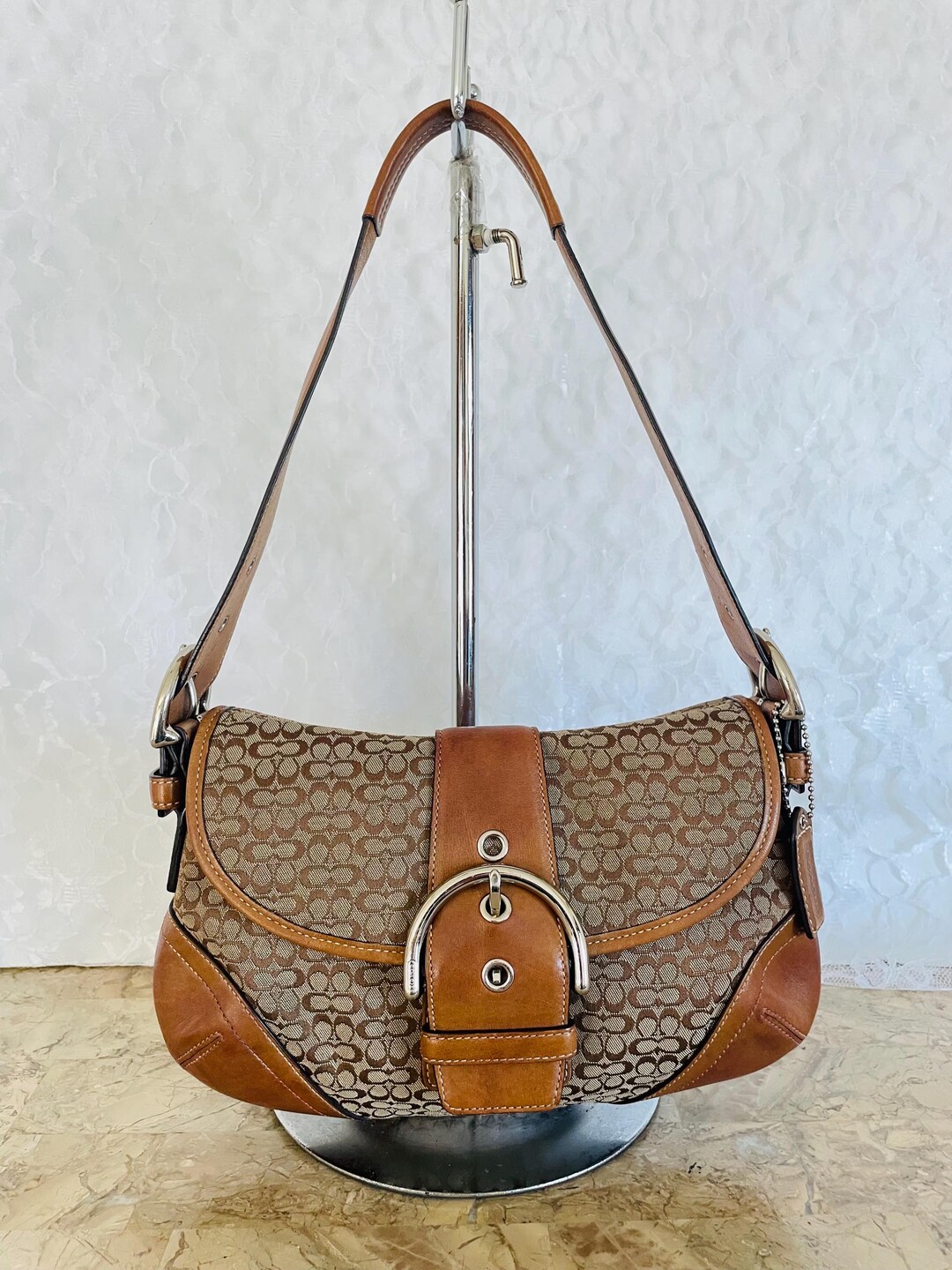 Vintage Y2K Coach Brown Soho Flap Signature Mini Shoulder Bag 6818 - Etsy