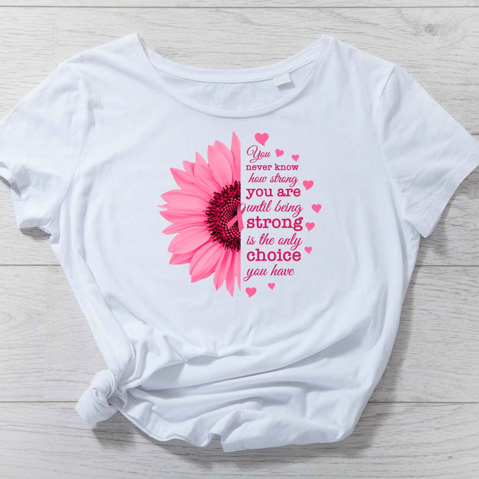 Pink Sunflower Being Strong is the Only Choice Png, Cancer Png ...