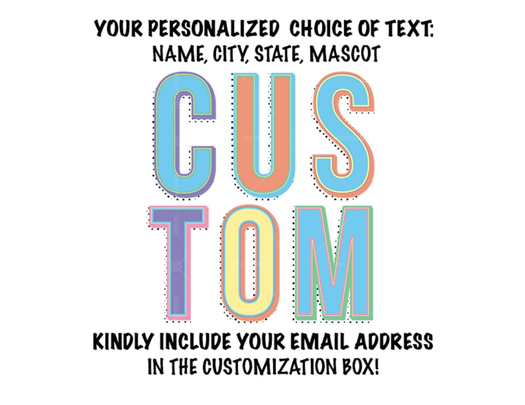 Custom Colorful Text PNG Choose Your Text Color Block Letters ...