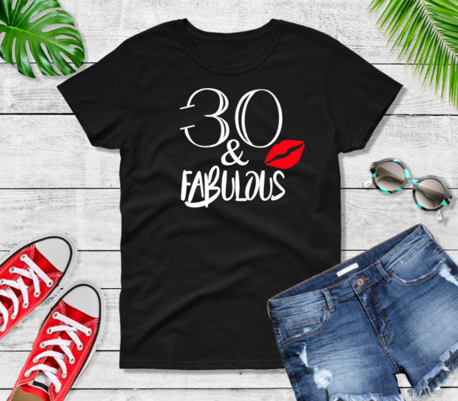 30 And Fabulous 30th Birthday Tshirt 30th Birthday Idea Etsy