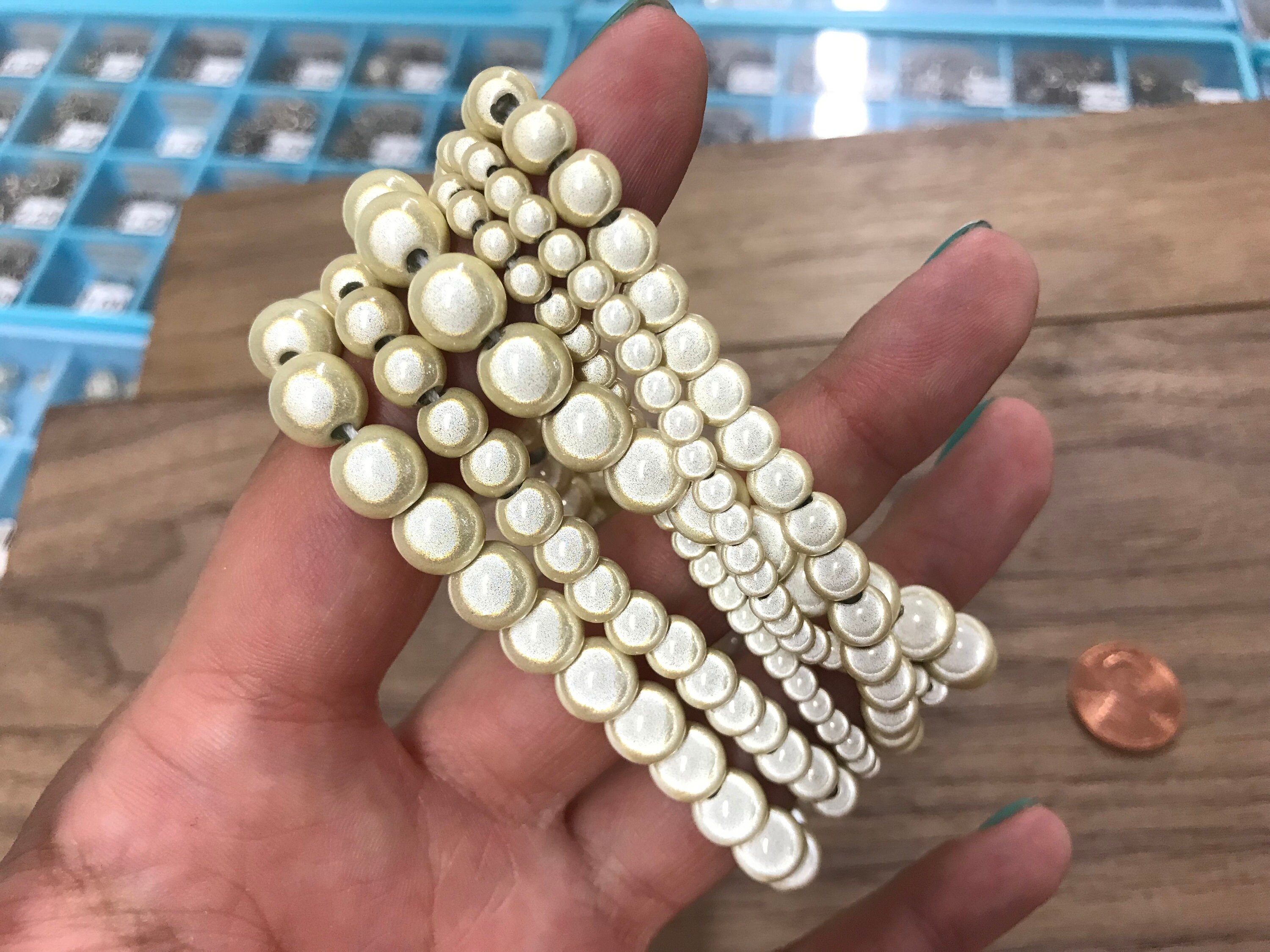 White Miracle Round Glass Beads Various Sizes | Etsy