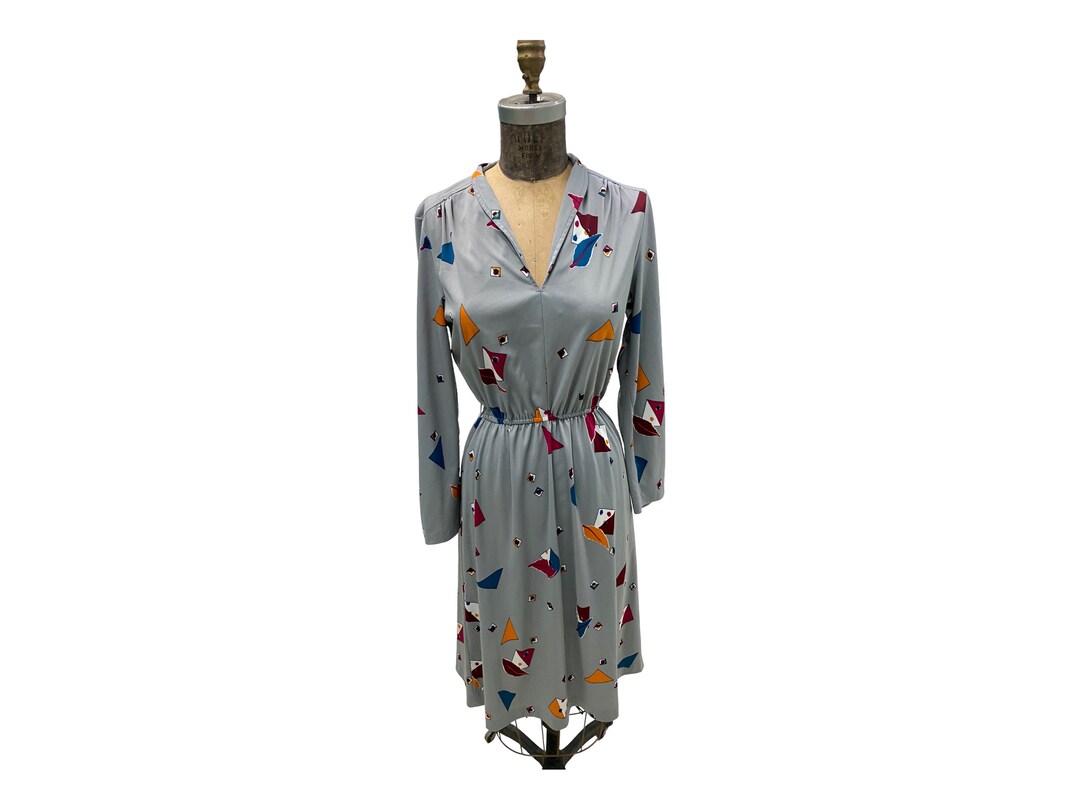 Vintage Breli Originals Grey Multi Colored Pattern Dress - Etsy