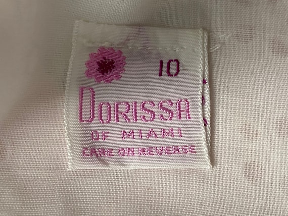Vintage 1970s Dorissa Of Miami Girls Maxi White Eyele… - Gem