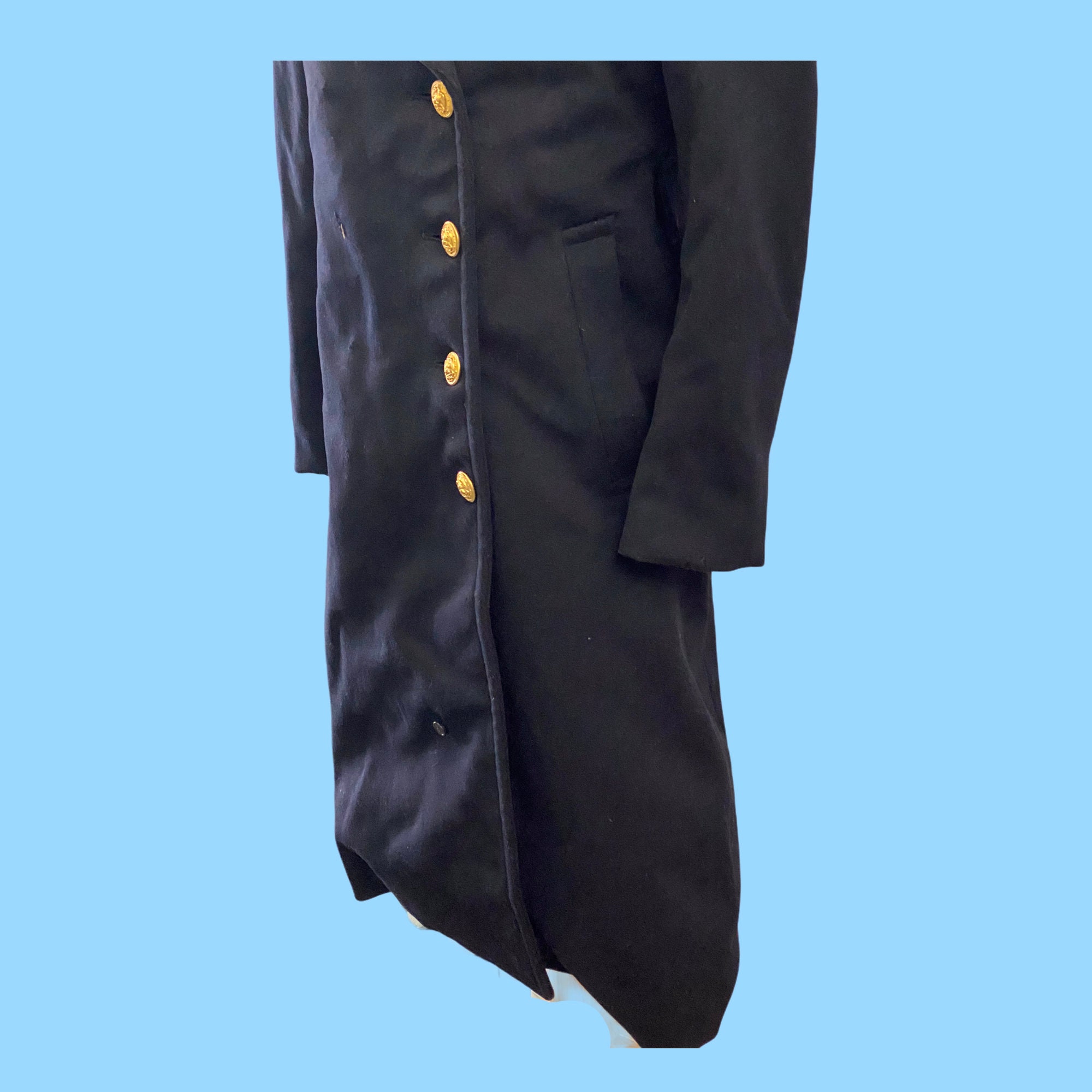 Vintage US Navy Long Wool Officers Bridge Coat USN - Etsy