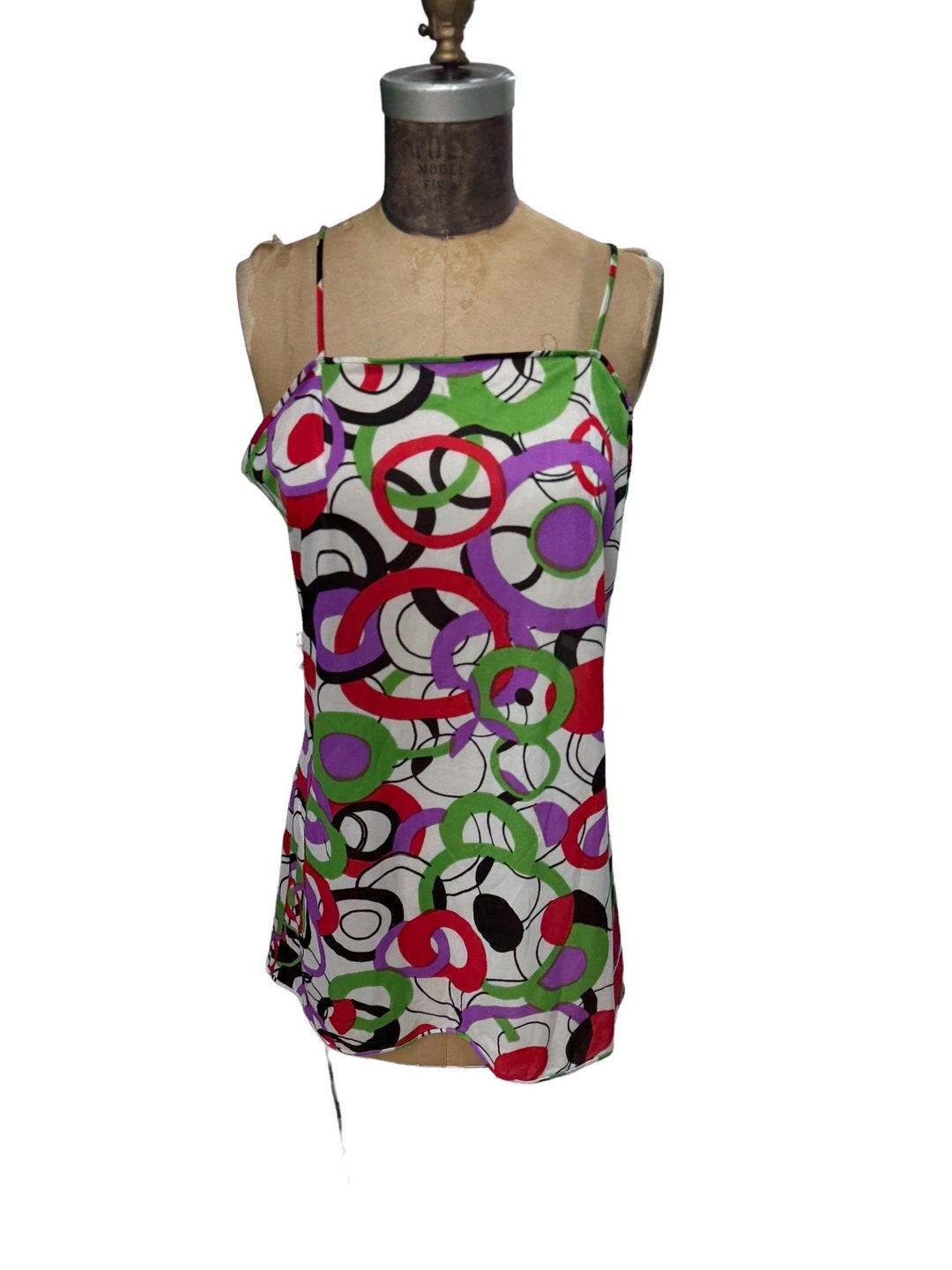 Vintage Retro 60s/ 70s Circle Pattern Tank Top - Small - Med - Etsy